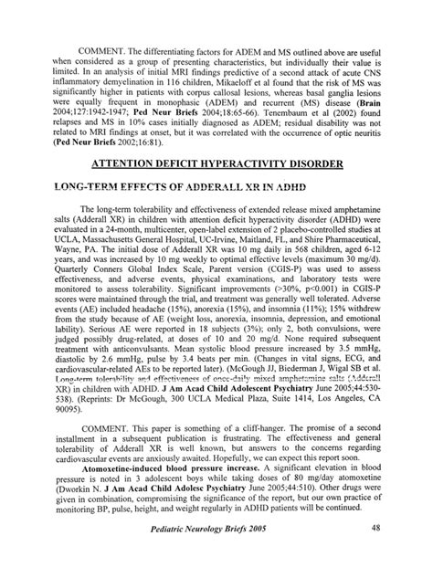Pdf Long Term Effects Of Adderall Xr In Adhd