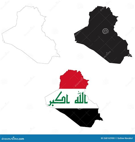 Map Iraq On White Background Iraq Map Outline Stock Illustration