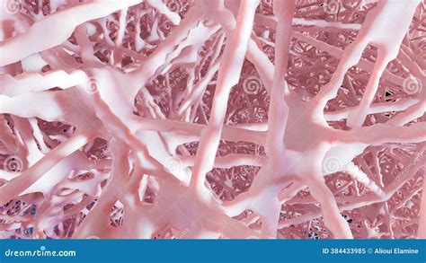 Bone Tissue Human Skeleton Under Microscope Cells Structure Medical Science Biology Background