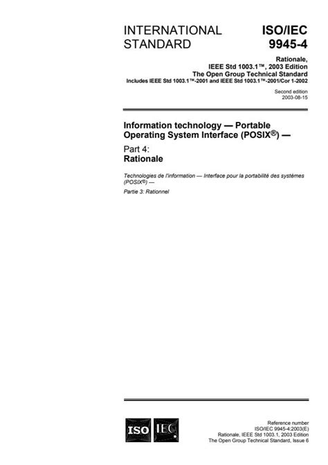 ISO IEC 9945 4 2003 Information Technology Portable Operating System Interface POSIX Part 4