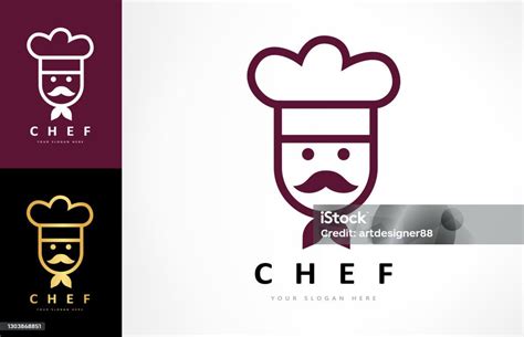크립헤프 벡터 콧수염과 요리사 모자를 곁들인 셰프 옷 디자인 디자인에 대한 스톡 벡터 아트 및 기타 이미지 디자인 레스토랑 로고 Istock