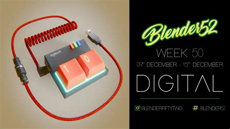 Mechanical Keyboard For Binary Typing Digital Week 50 Of Blender52 Finished Projects