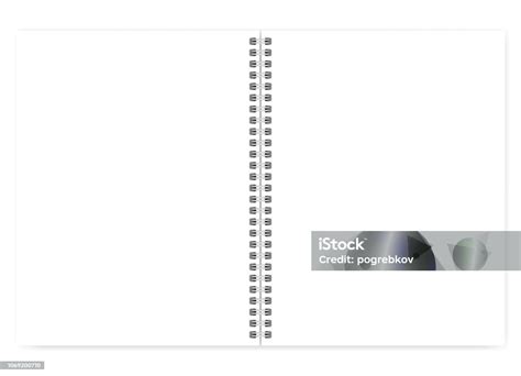 오픈 빈 흰색 와이어 나선형 편지 크기 노트북 분명 페이지 0명에 대한 스톡 벡터 아트 및 기타 이미지 0명 공란 교육