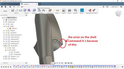 Shell On Complex Geometry Fails Autodesk Community