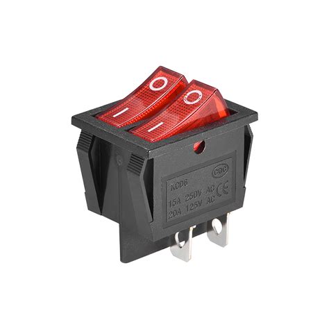 Boat Rocker Switch Double Position Red Toggle Switch For Boat Car Marine 4pins Onoff Ac250v15a