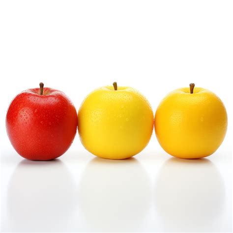 Premium Photo A Group Of Apples In A Row