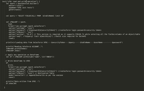 Sfdc Spark Connector As Sinksource Scala By