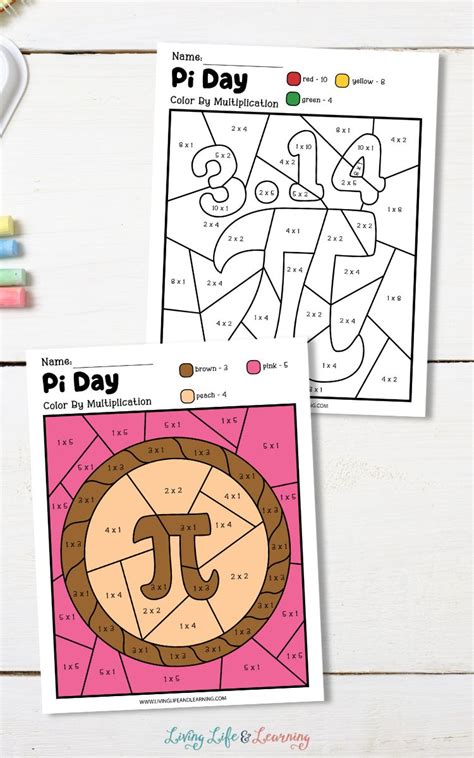 Pi Day Color By Multiplication Worksheets