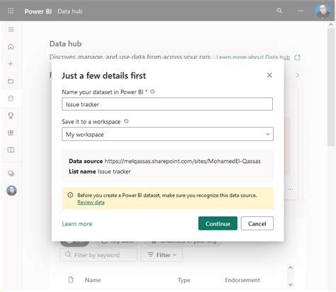 export sharepoint list to power bi