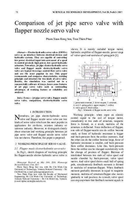 Pdf Comparison Of Jet Pipe Servo Valve With Flapper Nozzle Servo Valve