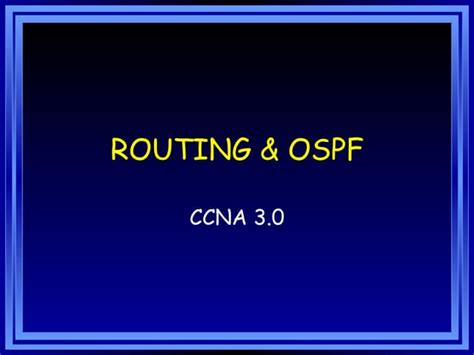 Open Shortest Path First Ospf Pptx Computer Networking Computing