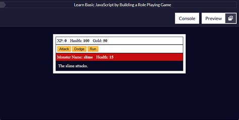 Learn Basic Javascript By Building A Role Playing Game Step 120