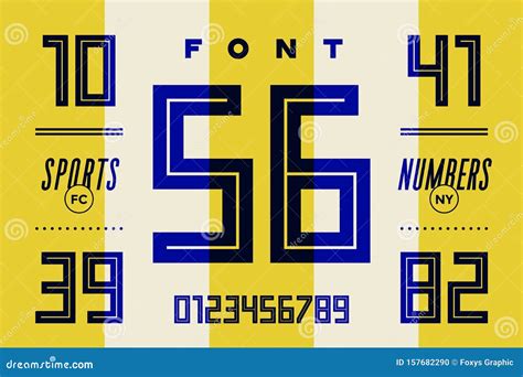 numbers font sport font with numbers and numeric stock vector