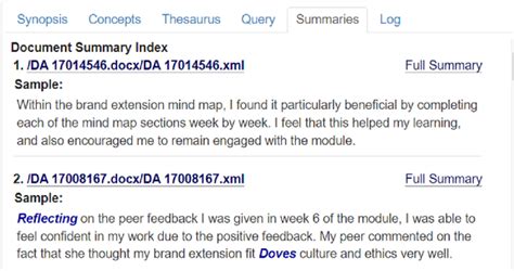Document Summary Index Download Scientific Diagram