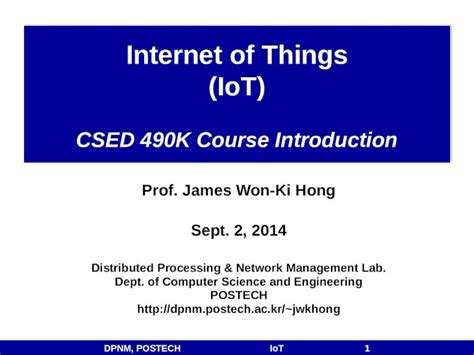 Ppt Internet Of Things Iot Csed 490k Course Introduction Dokumentips
