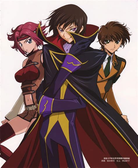 Suzaku Lelouch And Kallen Code Geass Code Geass Coding Beyblade