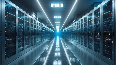 server room a glimpse into the digital realm premium ai generated image