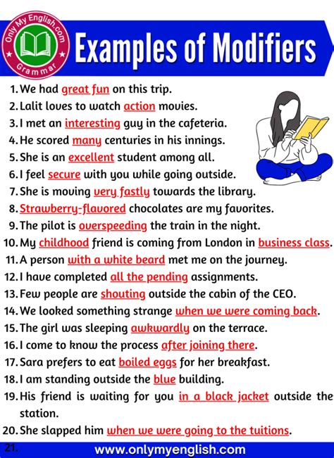 20 Examples Of Modifiers In Sentences Artofit