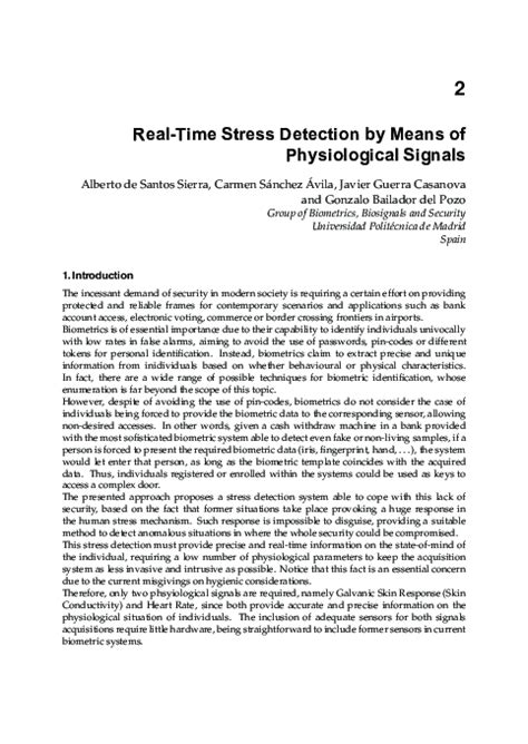 Pdf Real Time Stress Detection By Means Of Physiological Signals