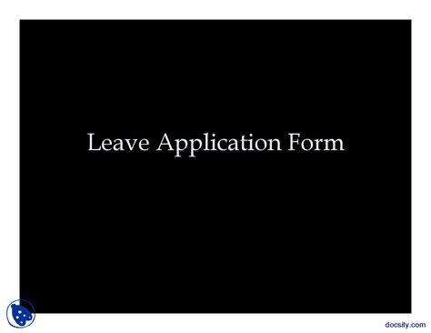 Leave Application Form Applications Of Computer Sciences Project Presentation Docsity