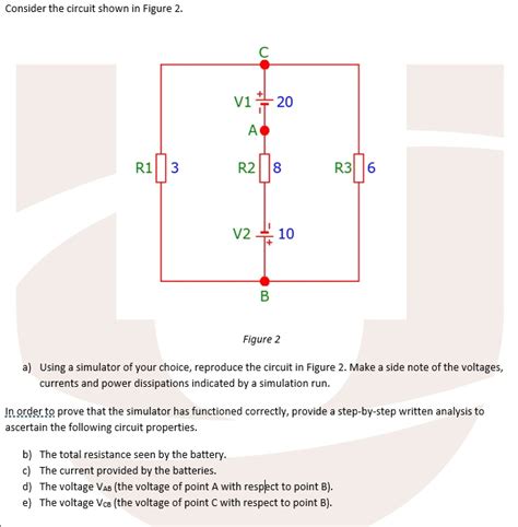 Consider The Circuit Shown In Figure 2 C V1 20 A R1 3 R2 8 R3 6 V2