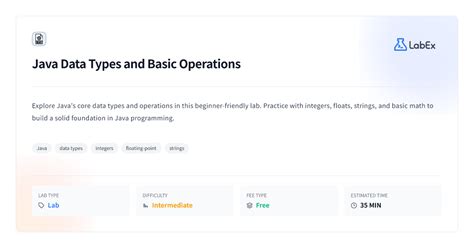 Laboratório De Tipos De Dados E Operações Básicas Em Java Aprenda Os Fundamentos Do Java Labex