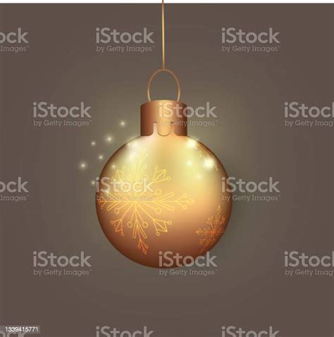 어두운 배경에 현실적인 황금 빛나는 크리스마스 트리 장난감 유리 공 3차원 형태에 대한 스톡 벡터 아트 및 기타 이미지 3차원 형태 곡선 구 Istock