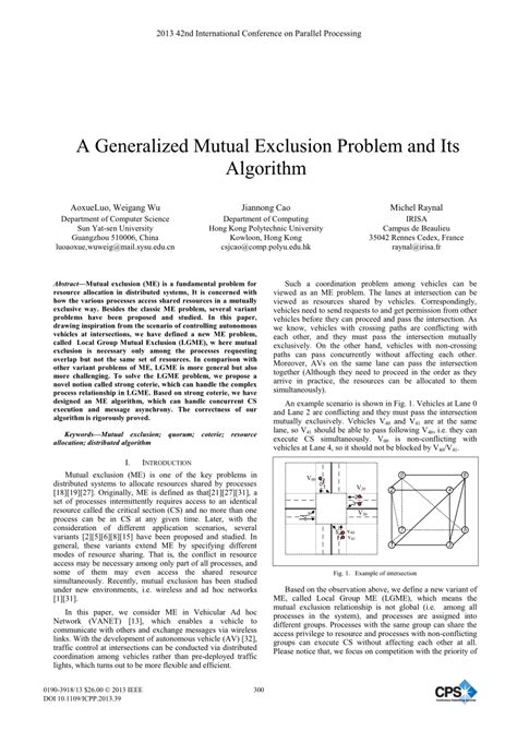 PDF A Generalized Mutual Exclusion Problem And Its Algorithm