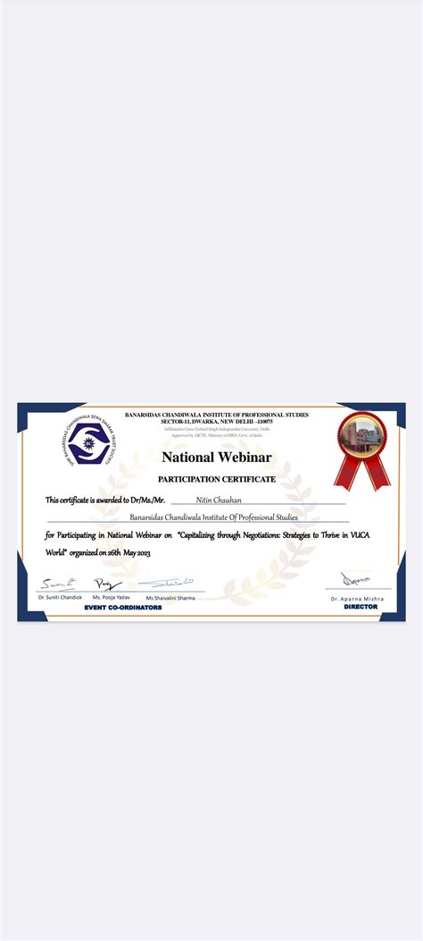Nitin Chauhan On Linkedin Certificate For Participating In National Webinar On Capitalizing