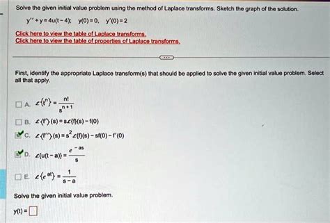 Video Solution Please Solve Yt Solve The Given Initial Value Problem Using The Method Of