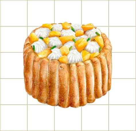 제과점의 수채화 그림입니다 체크 무늬 배경에 고립 된 손으로 그린 그림 프리미엄 벡터