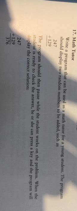 Solved 17 Math Tutor Write A Program That Can Be Used As A
