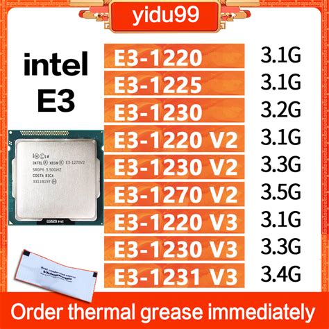 Intel Xeon E3 1220 1225 1230 1220v2 1230v2 1270v2 1220v3 1230v3 1231v3 Cpu Lga 1155 Processor