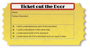 Standard Based Understanding Exit Ticket Works For All Subjects Editable TOTD
