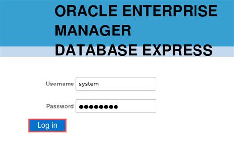 Access The Database Homepage In Em Database Express
