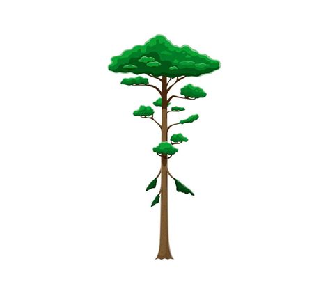 Cartoon Jungle Rainforest Tree Tropical Vegetation 46983341 Vector Art