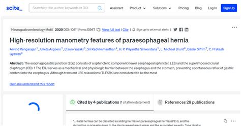 High‐resolution Manometry Features Of Paraesophageal Hernia Scite