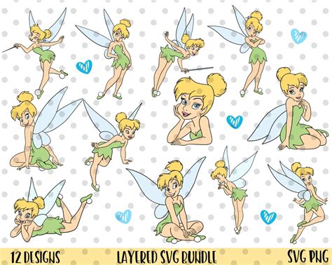 Pcs Layered Tinkerbell Svg Png Clipart Files Easy Cut Printable Images Digital Download