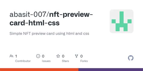Github Abasit 007nft Preview Card Html Css Simple Nft Preview Card
