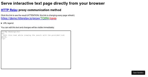 Httprelay Proxy Interactive Html Forked Codesandbox