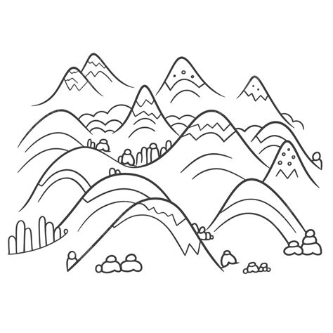 산 색칠 시트 무료 색칠 페이지 벡터 Niyasonga 개요 스케치 드로잉 언덕 그리기 언덕 개요 언덕 스케치 Png 일러스트 및 벡터 에 대한 무료 다운로드