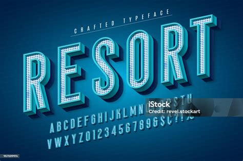 좋은 느낌 복고풍 서체입니다 3d 디스플레이 글꼴 현수막 인쇄 술 3차원 형태에 대한 스톡 벡터 아트 및 기타 이미지 3차원