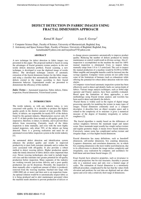 Pdf Defect Detection In Fabric Images Using Fractal Dimension Approach