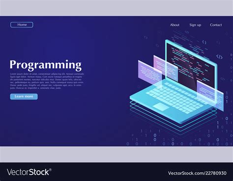 Development And Software Concept Of Programming Vector Image