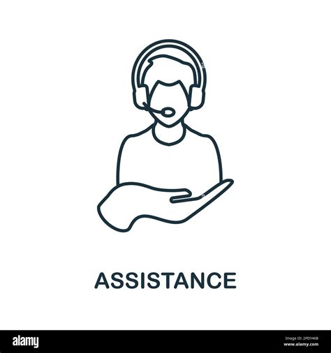 Assistance Line Icon Monochrome Simple Assistance Outlineicon For Templates Web Design And