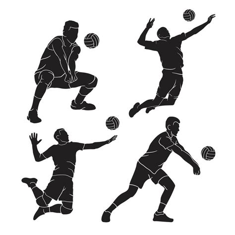 Volleyball Player Silhouette Vector Free Beach Volleyball Player