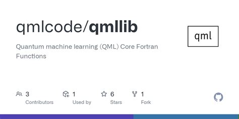 Github Qmlcodeqmllib Quantum Machine Learning Qml Core Fortran
