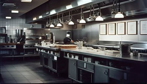 High Class Restaurant Kitchen Generative Ai Stock Illustration