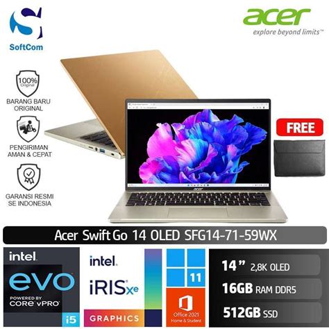 Jual Acer Swift Go Sfg Wx Ultrabook Core I H Evo Gb Gb Ssd K Oled