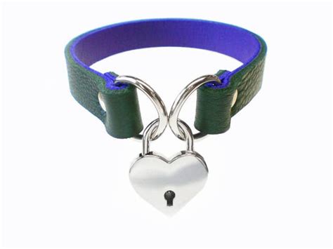 Bdsm Collar Heart Lock Collar Bondage Collar Ddlg Collar Etsy